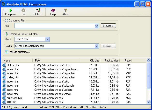 Viewing Absolute HTML Compressor v1.14 - OlderGeeks.com Freeware Downloads