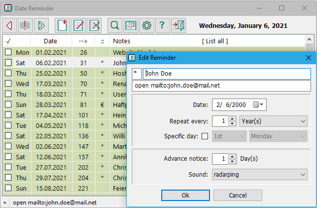 Viewing Date Reminder v3.38 - OlderGeeks.com Freeware Downloads