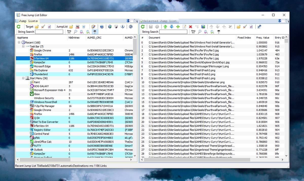 Free Jump List Editor v1.0.1 - Free Download - OlderGeeks.com Freeware ...