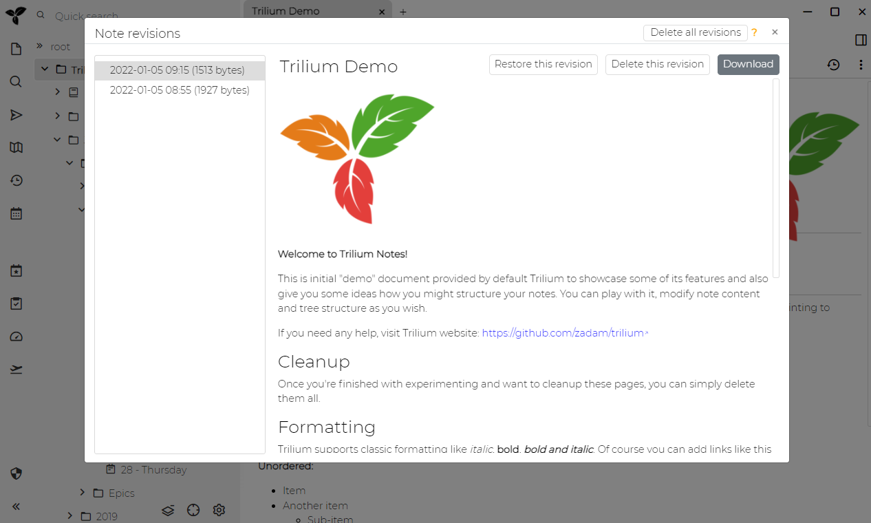 Trilium Notes v0.63.7 - Free Download - OlderGeeks.com Freeware Downloads